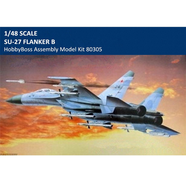 MiniHobby 80305 1/48 Scale Su-27 Flanker B Military Aircraft Assembly ...