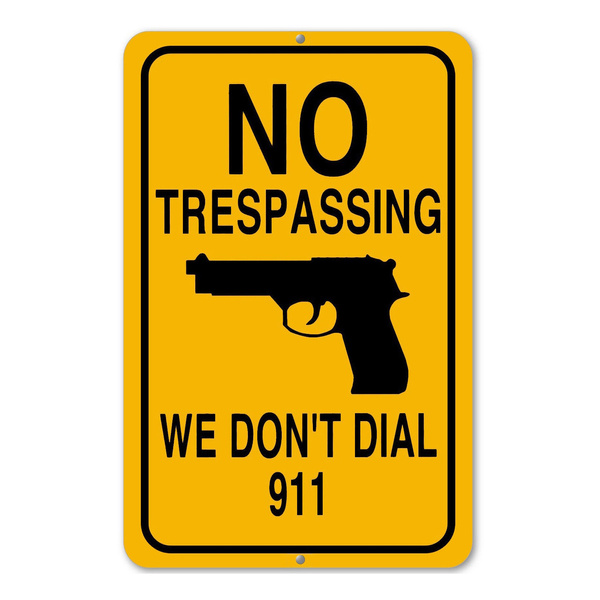 (US Shipper)No Trespassing Gun Signs | Wish