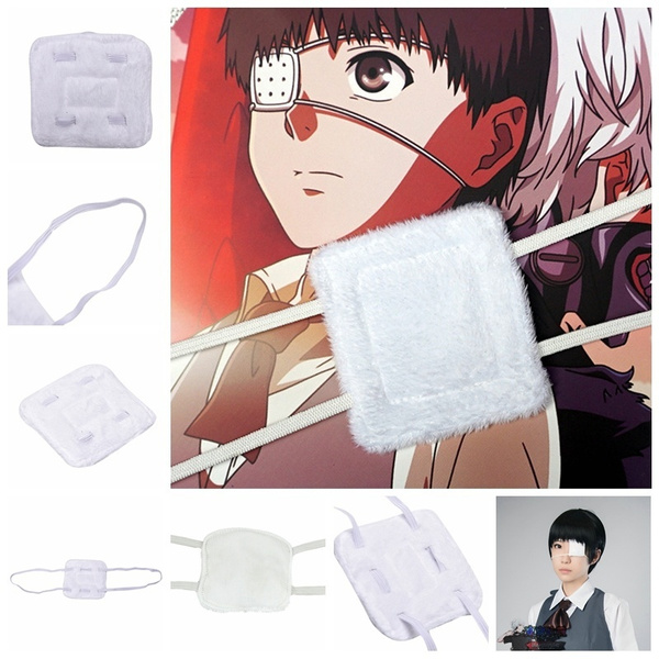 White Eye Patch Single-Eyed Cotton Blended Prop Anime Tokyo Ghoul ...
