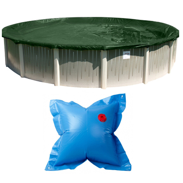 24 Ft Round SUPREME Above Ground Swimming Pool Winter Cover & 4' x 8 ... 24 Ft Round SUPREME Above Ground Swimming Pool Winter Cover & 4' x 8 ...