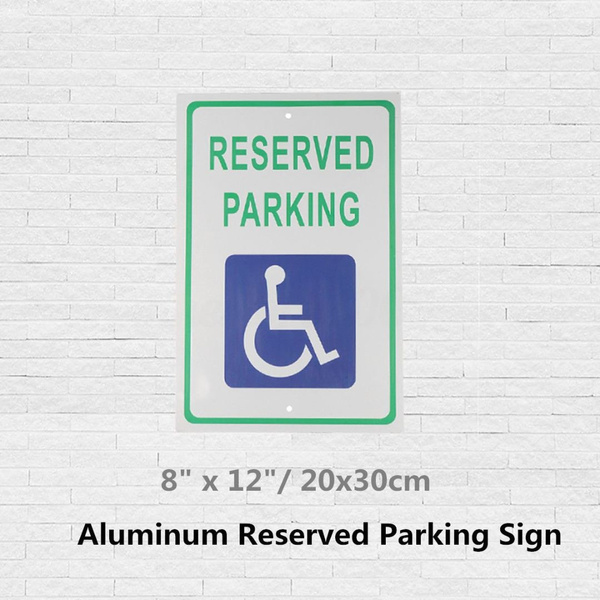 Universal 8'' x 12'' Aluminum Reserved Handicap Parking Sign W/ Wheel ...