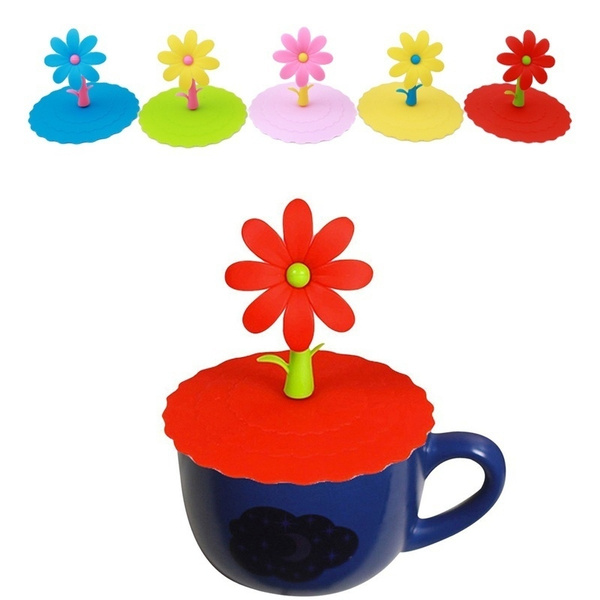 1 Pcs Magic Anti-dust Suction Sun Flower Silicone Cup Cover Seal Lid ...