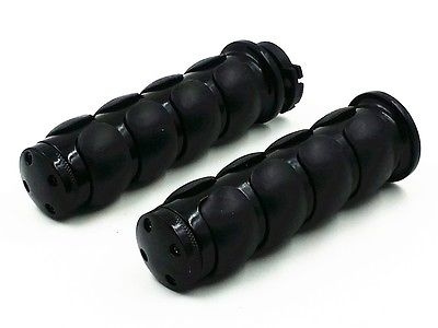 Black 1" Motorcycle Handlebar HAND GRIPS Motorcycle Cruiser Custom ...