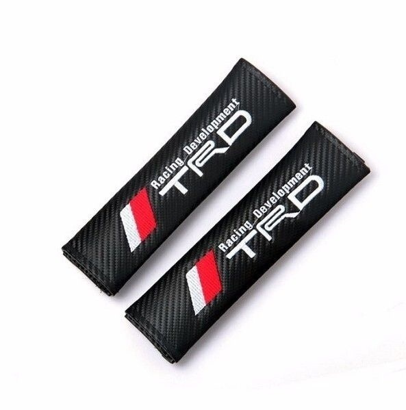 2x Car Carbon Fiber Texture Seat Belts Cover Shoulder Pads for toyota ...