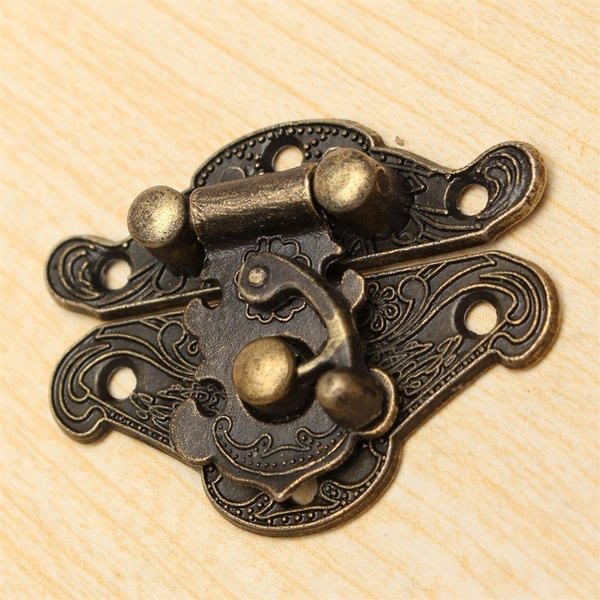 Antique Retro Latch Jewelry Box Chest Lock Drawer Knobs Wooden Pad | Wish