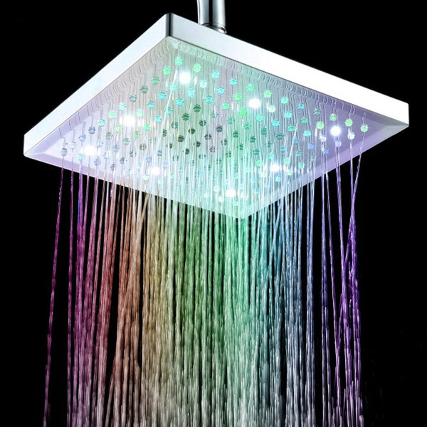 6''/8" inch Square LED Colour Changing Shower Head Bathroom With CE ...