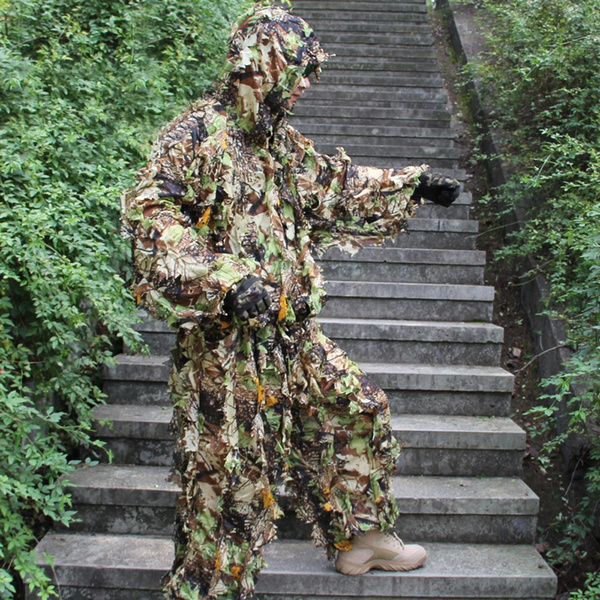 Gilly Suit MostaShow 3D Leaf Ghillie Suit - Woodland Camouflage Hunting ...