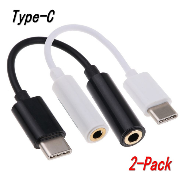 2pcs Audio Cable Type-C To 3.5mm Earphone Audio Jack Charger Headphone ...