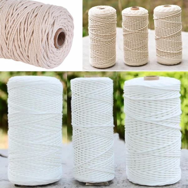 New 100% Natural Cotton Twisted Cord Craft Macrame Artisan String 1-3mm ...