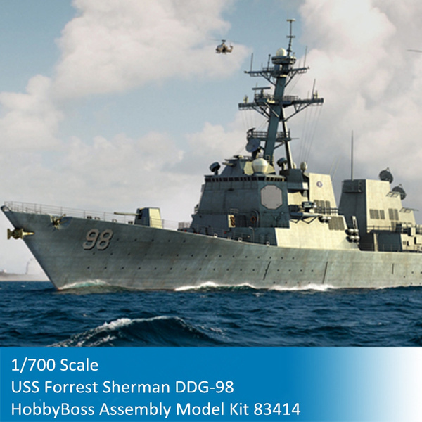 HobbyBoss 83414 1/700 Scale USS Forrest Sherman DDG-98 Warship Plastic ...