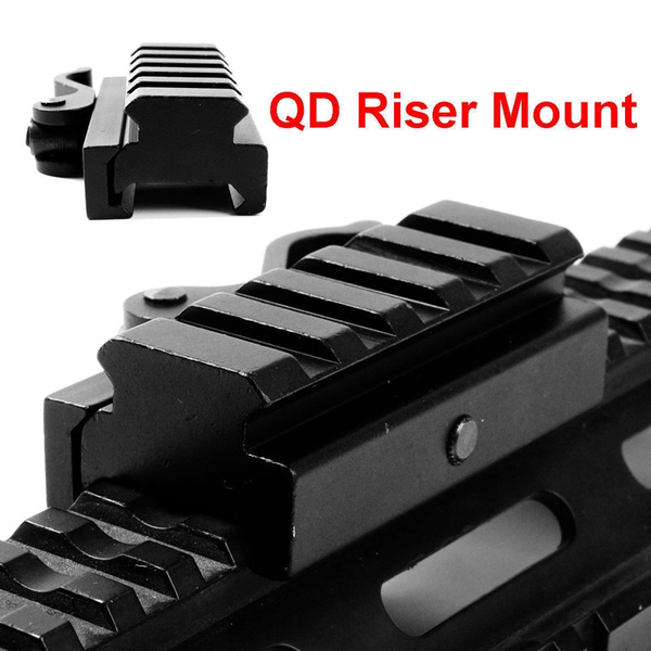 Quick Release 3/5" QDRiser Scope Mount Rifle 20mm Picatinny WeaverRail ...