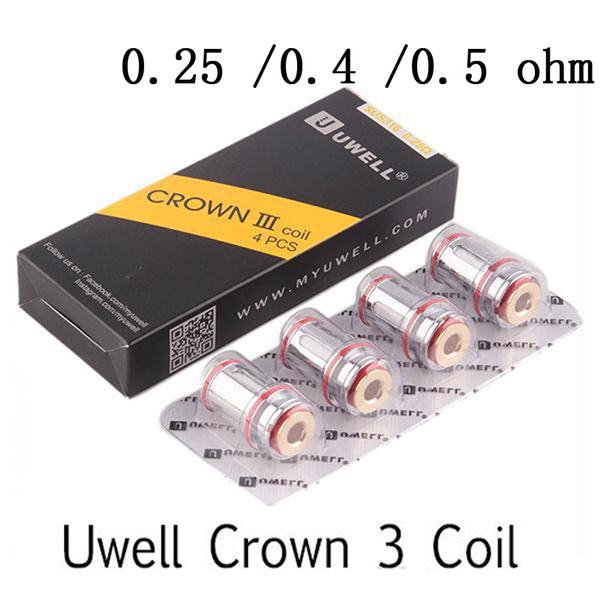 Uwell Crown 3 Coil Head 0.25ohm 0.5ohm 0.4ohm Replacement SUS316 ...