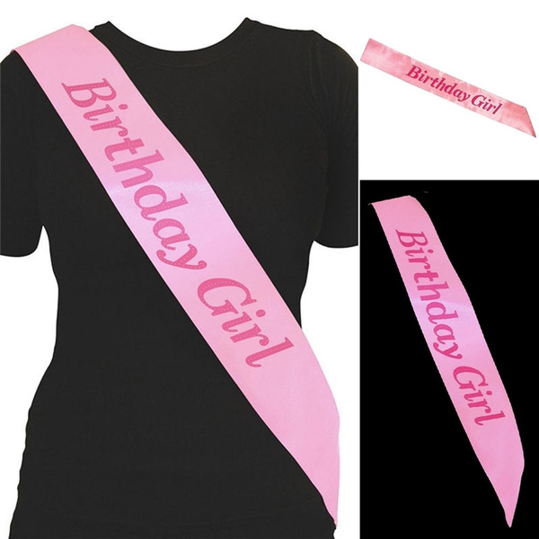 BIRTHDAY GIRL Sash in PINK Birthday Party Accessory Decoration Girls ...