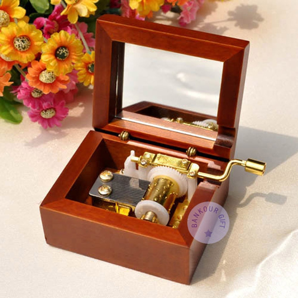 Play "Love Story" Hand Crank Music Box With Sankyo Musical Movement | Wish