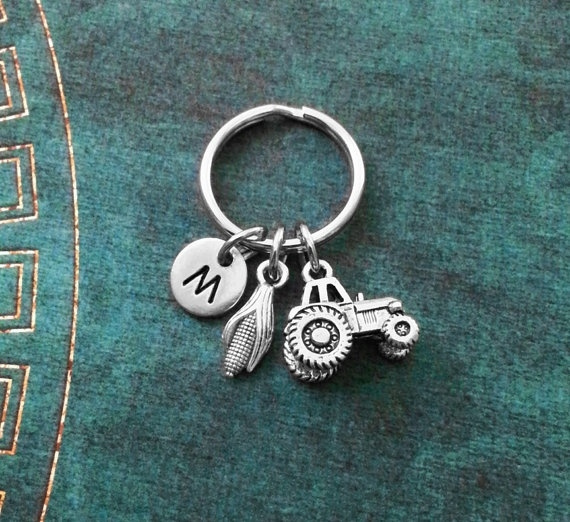 Custom Key Chain，Tractor Keychain SMALL Tractor Keyring Dad Keychain ...