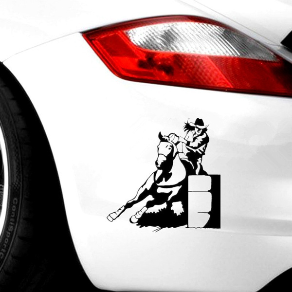 Barrell Racer Girl Horse Rodeo Race Ride Country Farm Funny Vinyl Decal ...