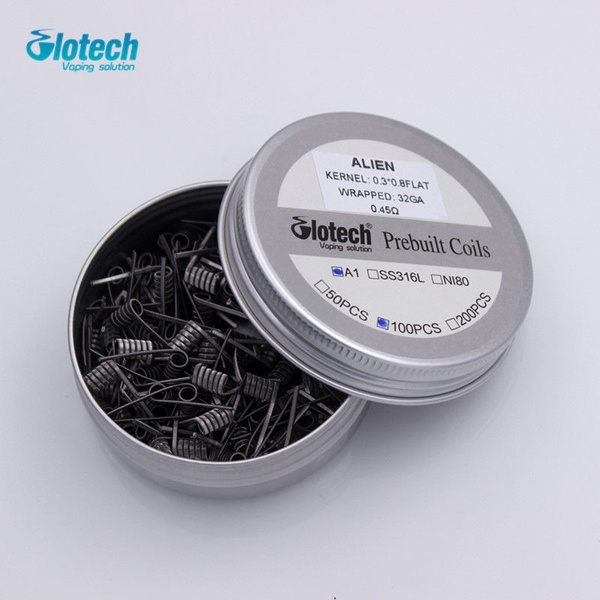 100pcs Glotech Alien clapton prebuilt coil heating wire coil DIY for ...