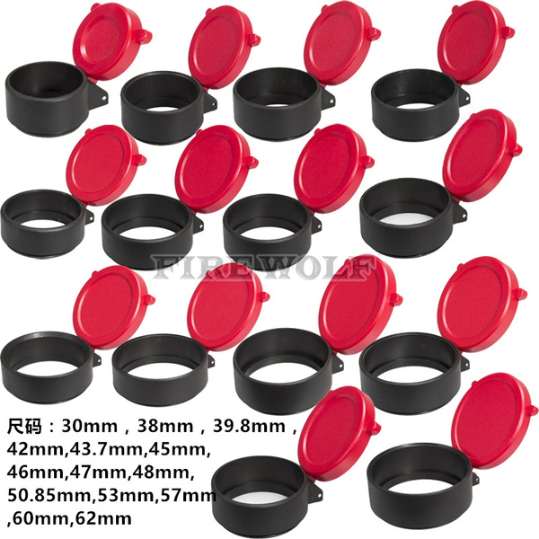 Rifle Scope lens Cover Internal diameter Transparent Red Cover hunting ...