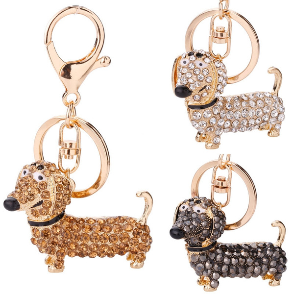 The Crystal Key Chain，The Sausage Dog‘s Key Ring， DIY Pet Keychains ...