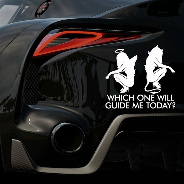 Sexy Angel or Devil Girl Silhouette Vinyl Decal Sticker Window Truck ...