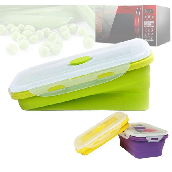 Silicone Collapsible Portable Lunch Box Bowl Bento Boxes Folding Food ...