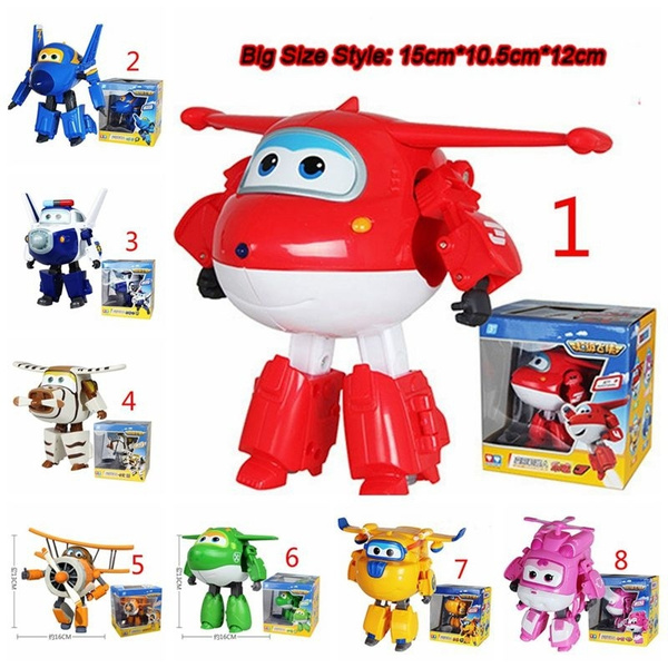 2018 Big!!!15cm ABS Super Wings Deformation Airplane Robot Action ...