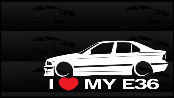 1Pair/2Pcs I Heart My E36 Sticker Love BMW M3 Slammed Euro Germany ...