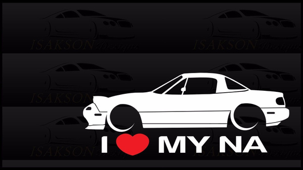 1Pair/2Pcs I Heart My NA Miata Sticker Love Mazda Slammed JDM Japan ...