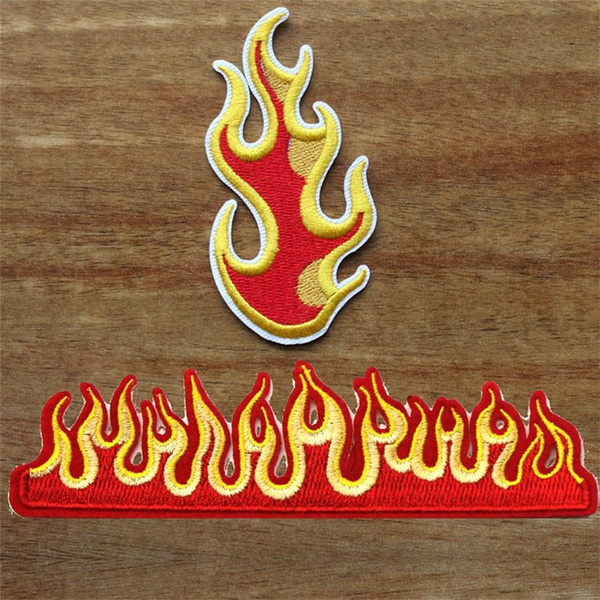 5" Fire Flames Embroidery Iron On Appliqué Patch | Wish