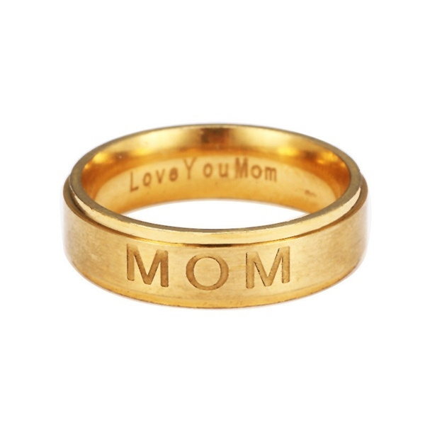 Pretty Stainless Steel ''MOM'' Carving Ring Women Ring and Men Ring ...