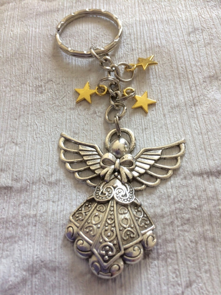 Silver Angel Keyring, Angel Keychain, Key Rings, Memory Keyring, Angel ...