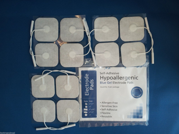 12 Hypoallergenic Electrode Pads Tens Units 2x2 Inch White Cloth | Wish