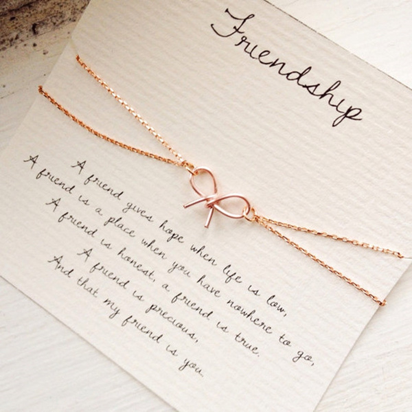 Friendship, friendship bracelet, bow bracelet, rosegold bow bracelet ...