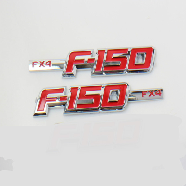 3D ABS Car Emblem Badges Sticker Red Chrome Fender Door Side Logo for ...