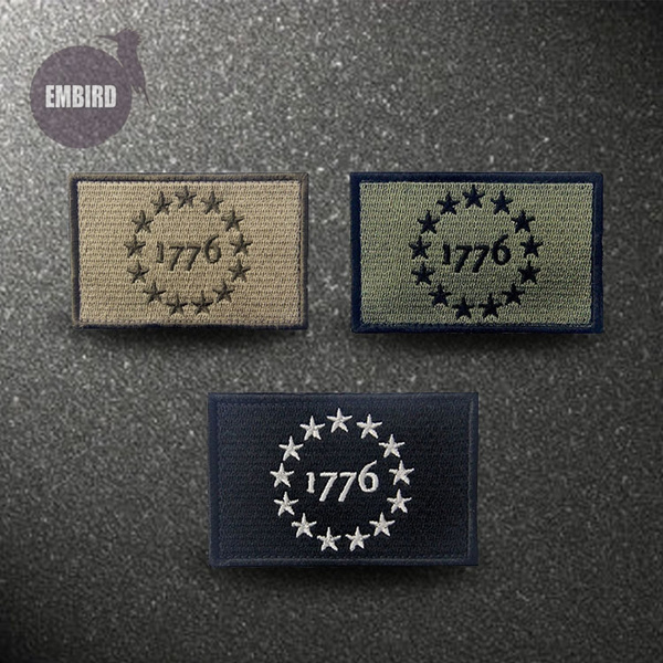 1PCS Tactical USA 1776 Patriot Milltary Embroidered Applique Hook ...