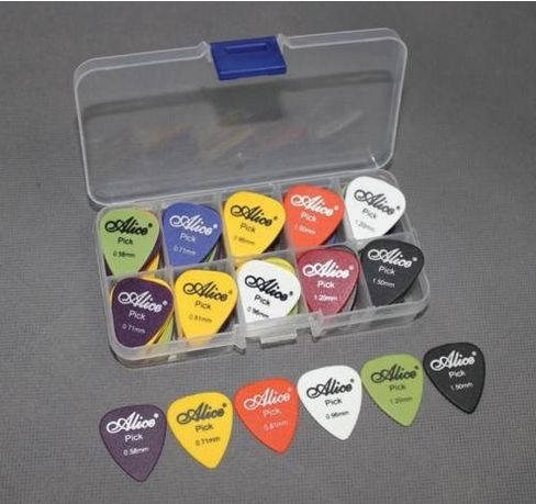 24Pcs Guitar Picks 1 Box Case Alice Acoustic Electric Bass Pic Plectrum ...