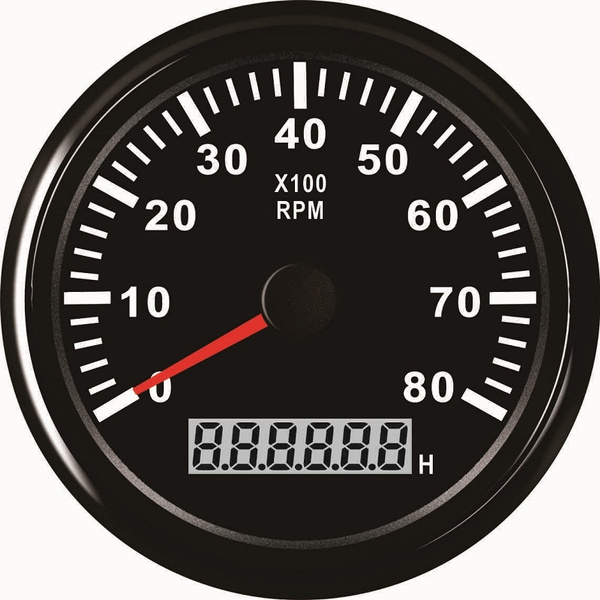 Universal Tachometer RPM REV Counter RPM With Hour Meter 8000RPM 85mm 9 ...