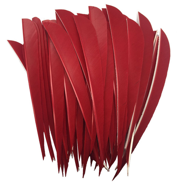 Archery Fletches 5" Water Drop Red Traditional Arrow Feather RW - 50PCS ...