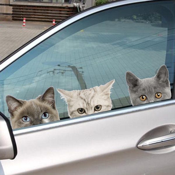 3D Removable Waterproof Cute Cat Dog Car Sticker Window Decoration ...