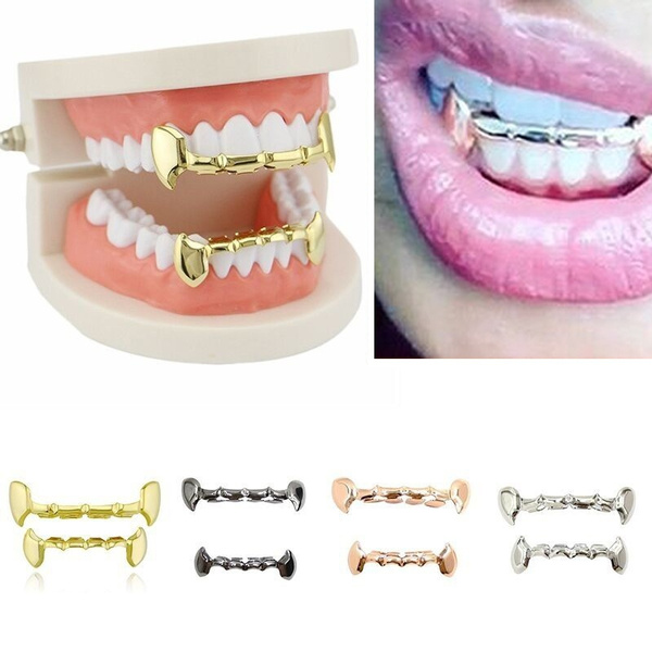 New Vampire Tush Hip Hop Gold Teeth Cap Fangs Top, Bottom, or Set Grill ...