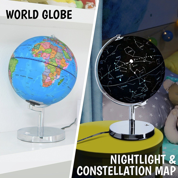 New 3-in-1 Constellation Illuminated USB World Globe Glowing Starry Sky ...