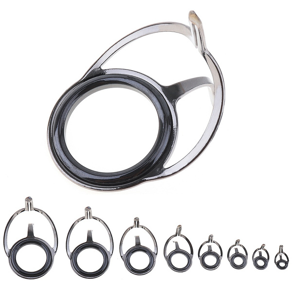 8pcs Mixed Size Double Leg Oval Fishing Rod Eyes Guides Line Rings Pole ...