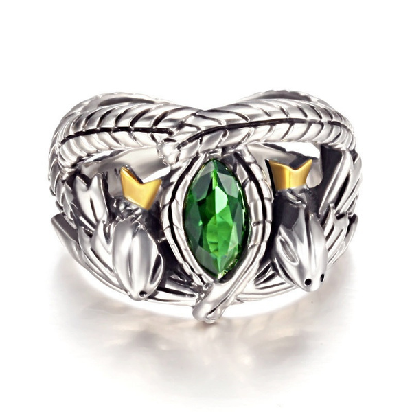 Stainless Steel Classics Crystal Ring Film Aragorn's Ring of Barahir ...