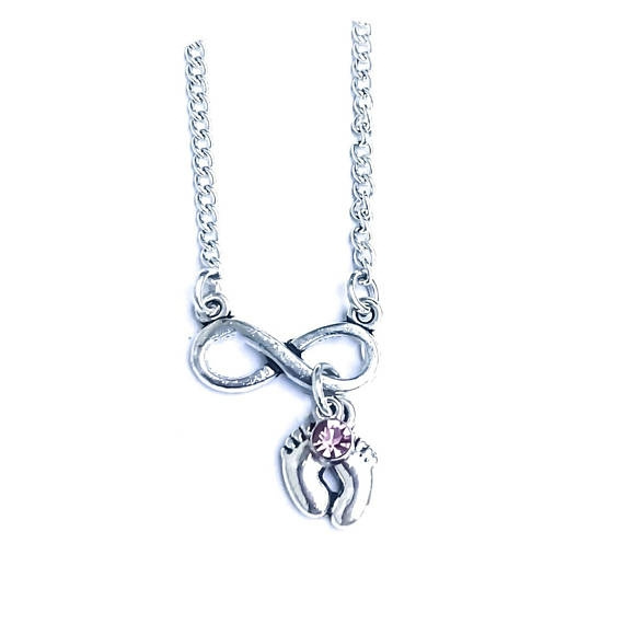 Infant Loss Baby Feet Infinity Memorial Sympathy Necklace Gift | Wish