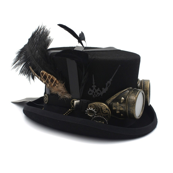 100% Wool DIY Fedora Hat Steampunk Top Hat Women Steam Punk Gear ...
