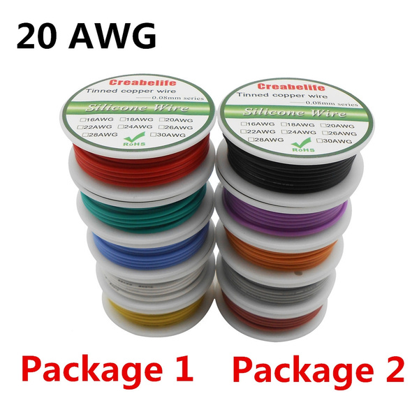 30m 20 AWG Flexible Silicone Wire RC Cable Line Ruber Wire OD 1.8mm 5 ...