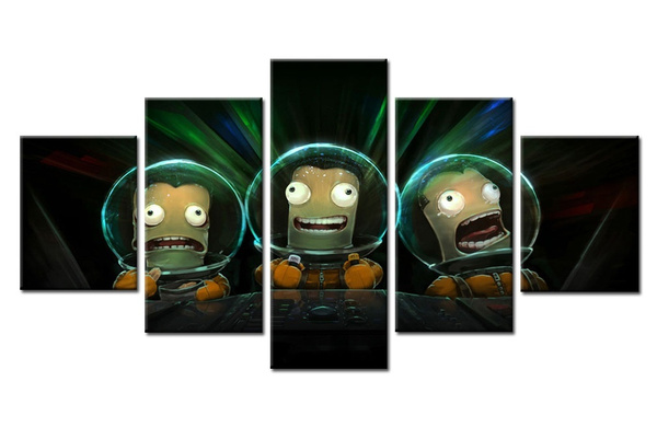 5 Panel Kerbal Space Program Space Engineers Modern Home Wall Decor ...