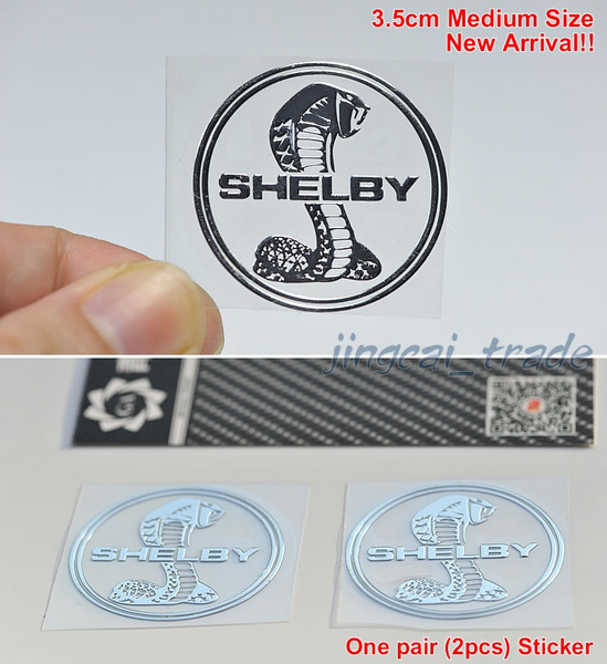 Pair (2 pcs) Polished Chrome COBRA SNAKE SHELBY Logo Car Auto Emblem ...