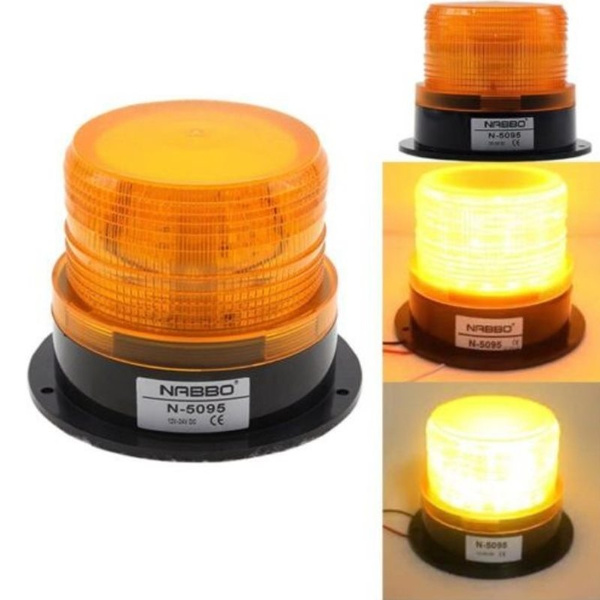 12V-24V Car LED Flashing Strobe Beacon Emergency Warning Light Lamp ...