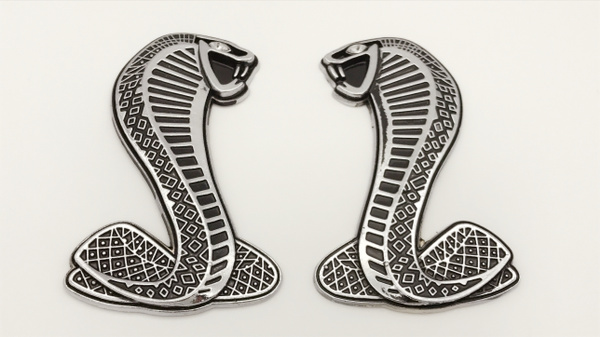 2 PCS BRAND NEW Fit For FORD MUSTANG SNAKE COBRA EMBLEMS BADGES SVT ...